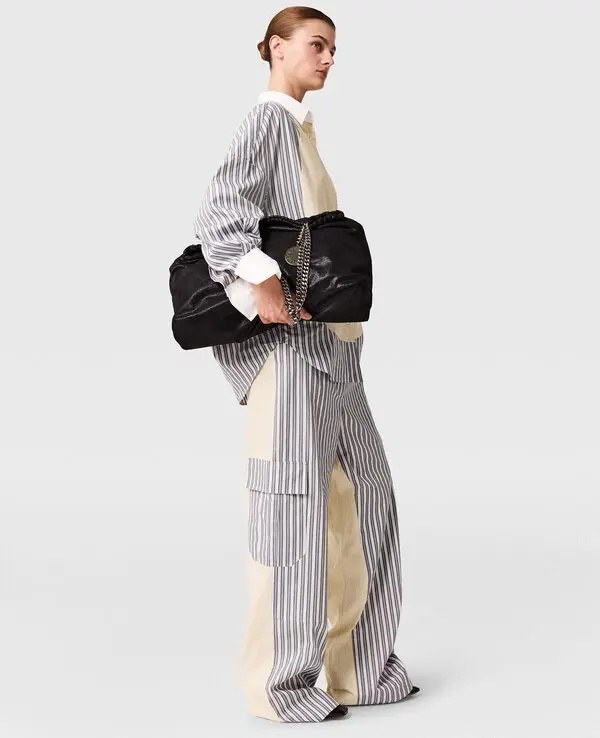 Stella McCartney Oversized Mixed Stripe Cargo Trousers - Gray/white