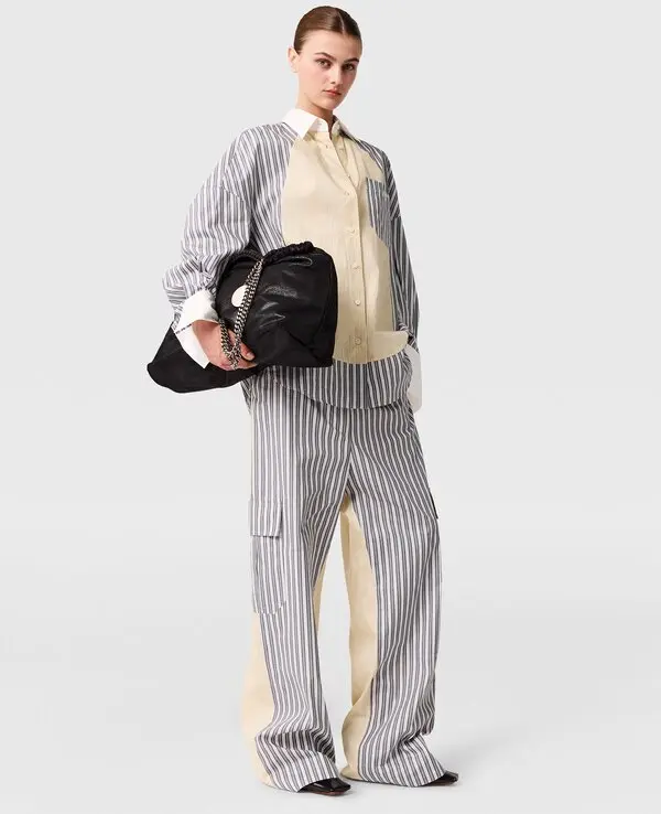 Stella McCartney Oversized Mixed Stripe Cargo Trousers - Gray/white