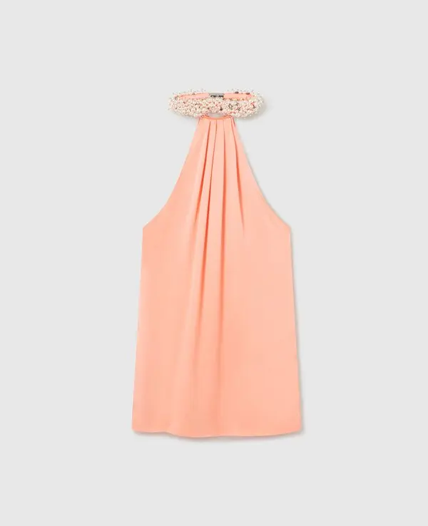 Stella McCartney Bead-embellished Twisted Mini Dress - Peony
