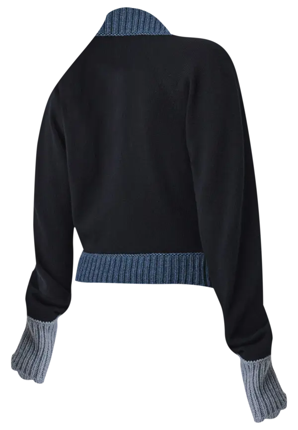 Stella McCartney Hybrid Knit Bomber Jacket - Navy