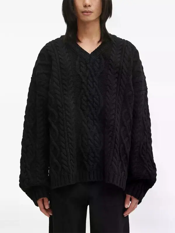 Vetements V-neck Cable Knit Sweater