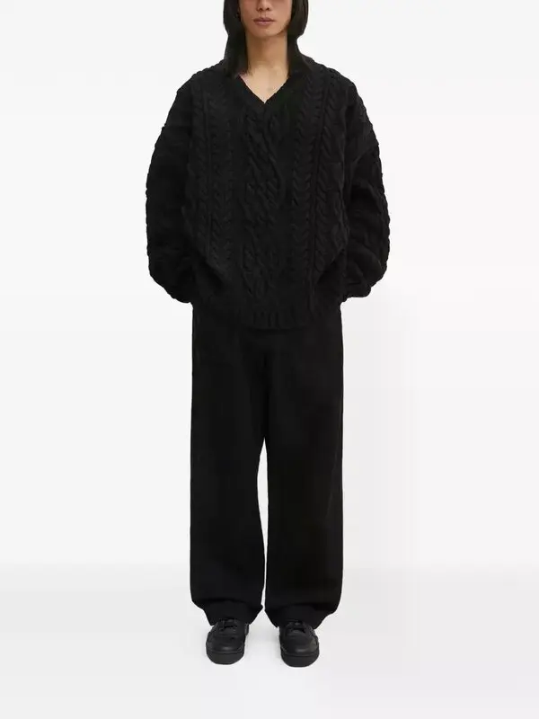 Vetements V-neck Cable Knit Sweater