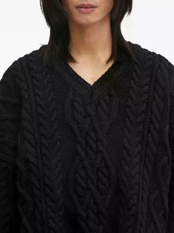 Vetements V-neck Cable Knit Sweater