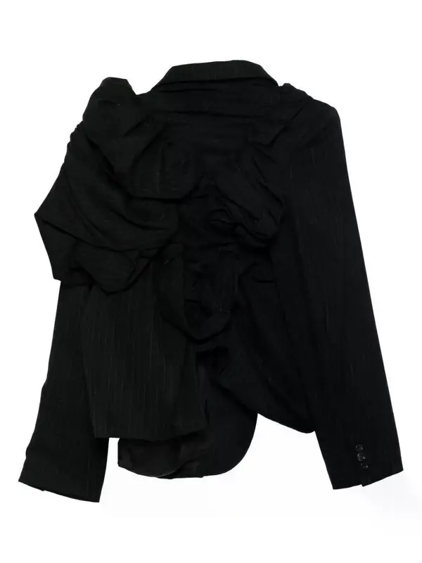 Comme Des Garçons Ruffled Pinstripe Blazer