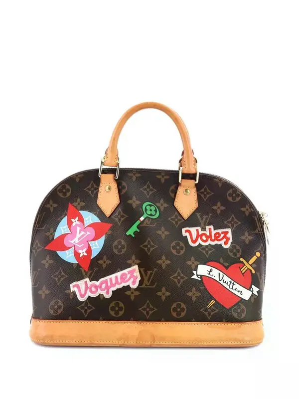 LOUIS VUITTON Alma Handbag Limited Edition Patches Monogram Canvas Pm Satchel