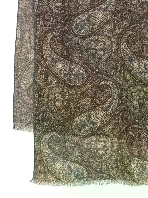 DELL'OGLIO Paisley Fringed Scarf