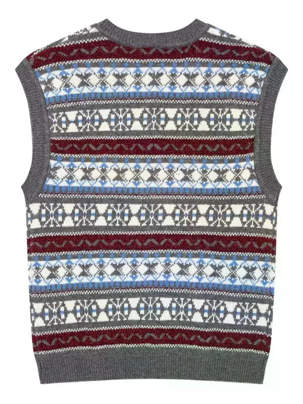 STUDIO TOMBOY Geometric-patterned Vest - Grey