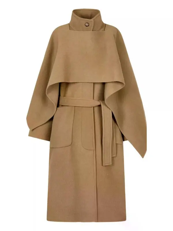 STUDIO TOMBOY Belted Wool Blend Coat - Neutrals