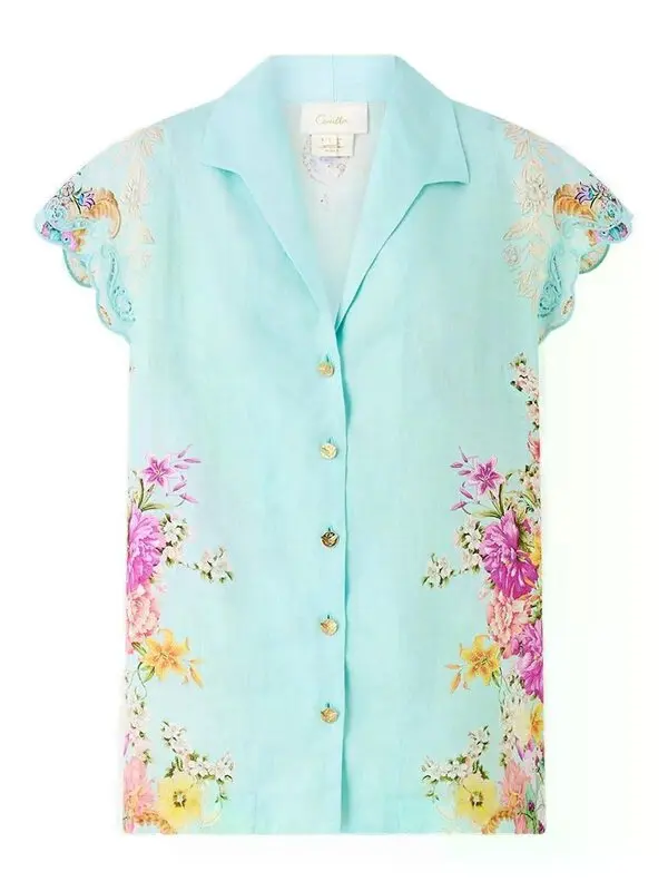 Camilla Button Floral Blouse