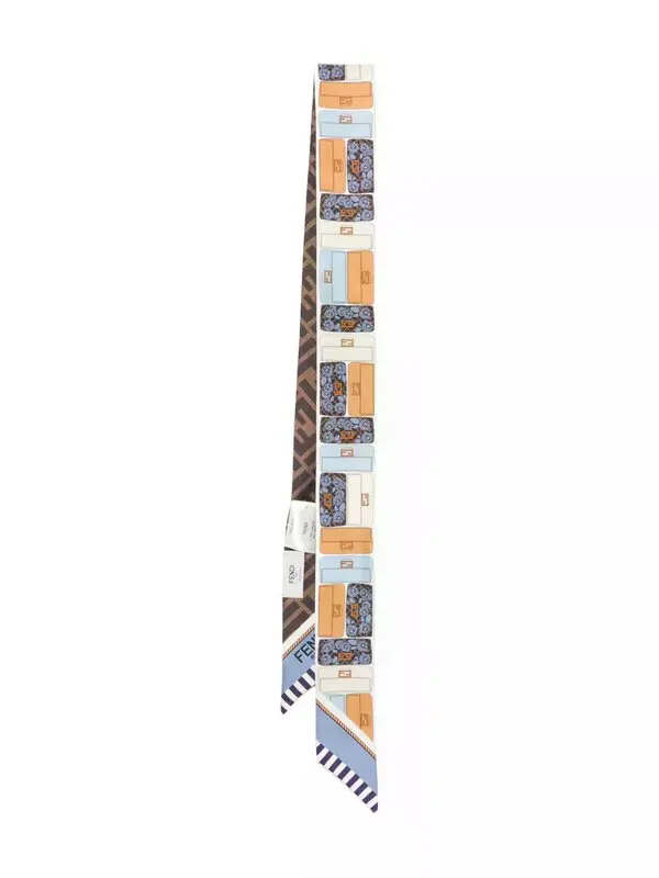Fendi Graphic Print Scarf - Blue