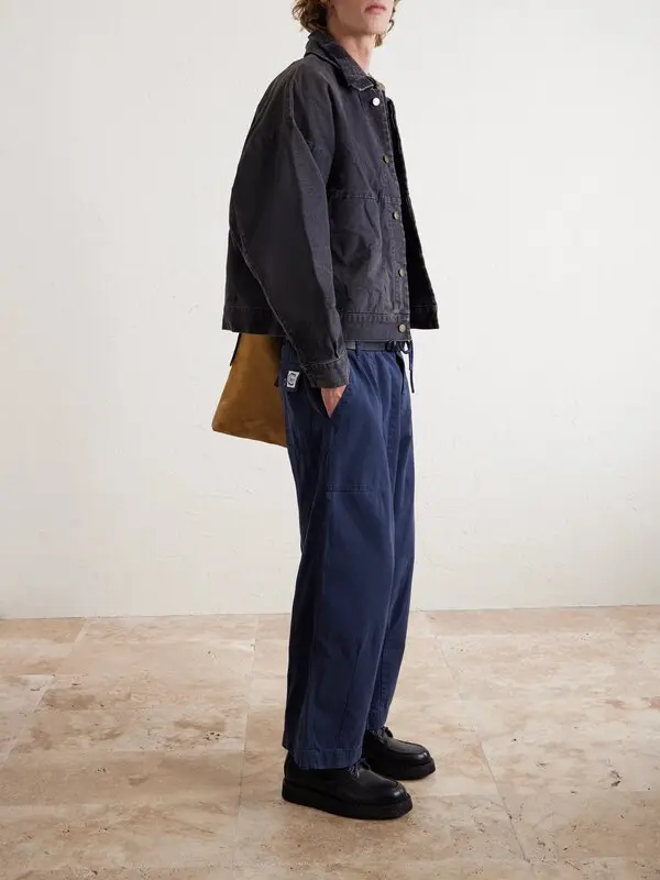 CHERRY LOS ANGELES Parachute Wide-leg Cotton Trousers - Blue