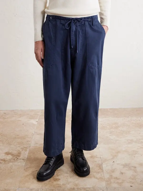 CHERRY LOS ANGELES Parachute Wide-leg Cotton Trousers - Blue