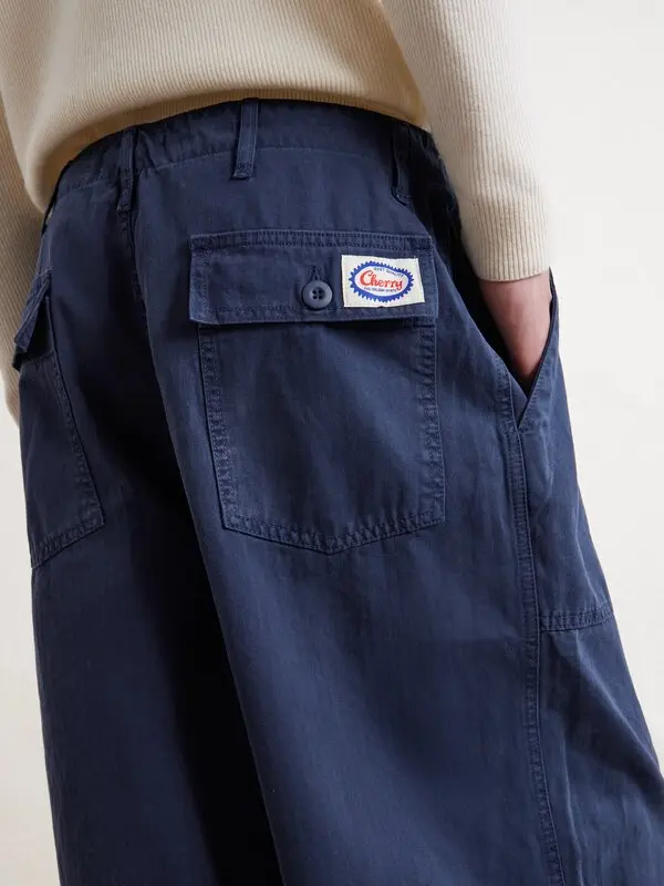 CHERRY LOS ANGELES Parachute Wide-leg Cotton Trousers - Blue