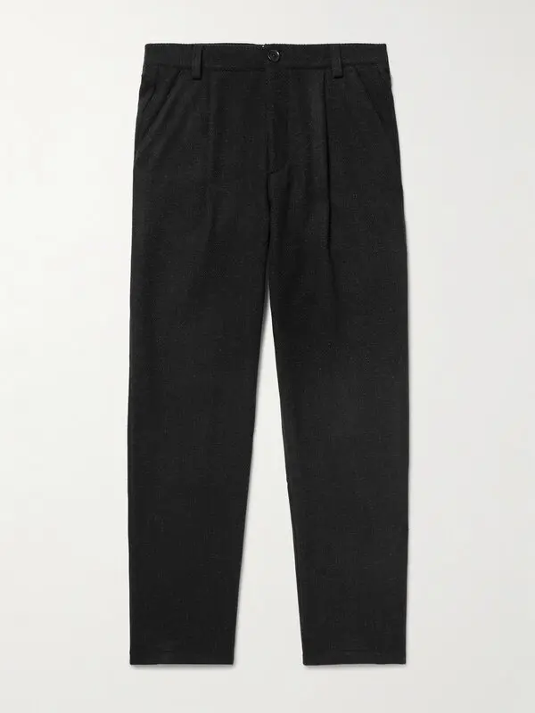 Oliver Peoples Morton Straight-leg Pleated Cotton-blend Suit Trousers