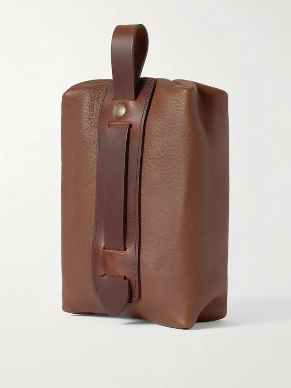 BLEU DE CHAUFFE Zazou Full-grain Leather Wash Bag