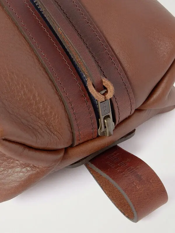 BLEU DE CHAUFFE Zazou Full-grain Leather Wash Bag