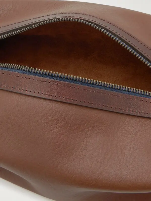 BLEU DE CHAUFFE Zazou Full-grain Leather Wash Bag