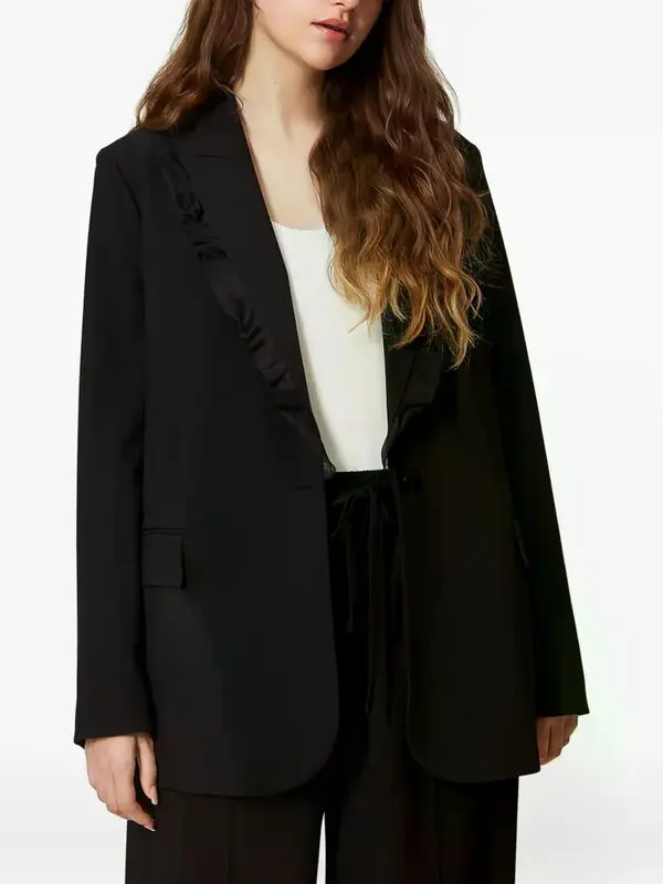 TWINSET Single-breasted Ruffled-trim Blazer