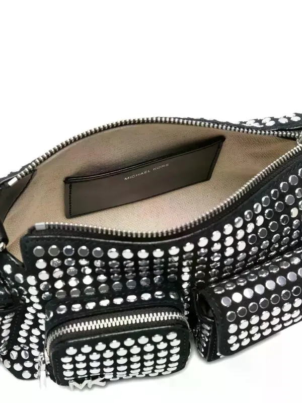Michael Kors Dakota Stud-embellished Shoulder Bag - Black