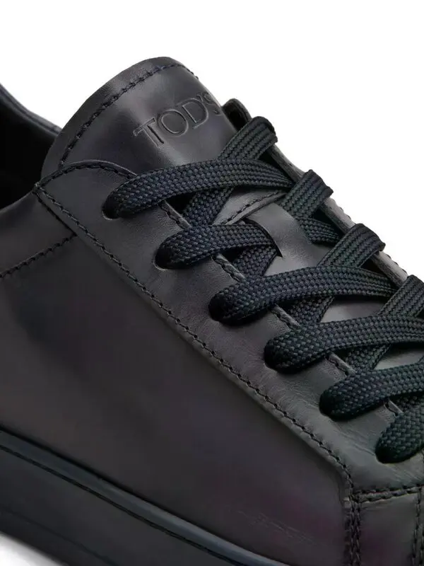 TOD'S Leather Low Top Sneakers - Black