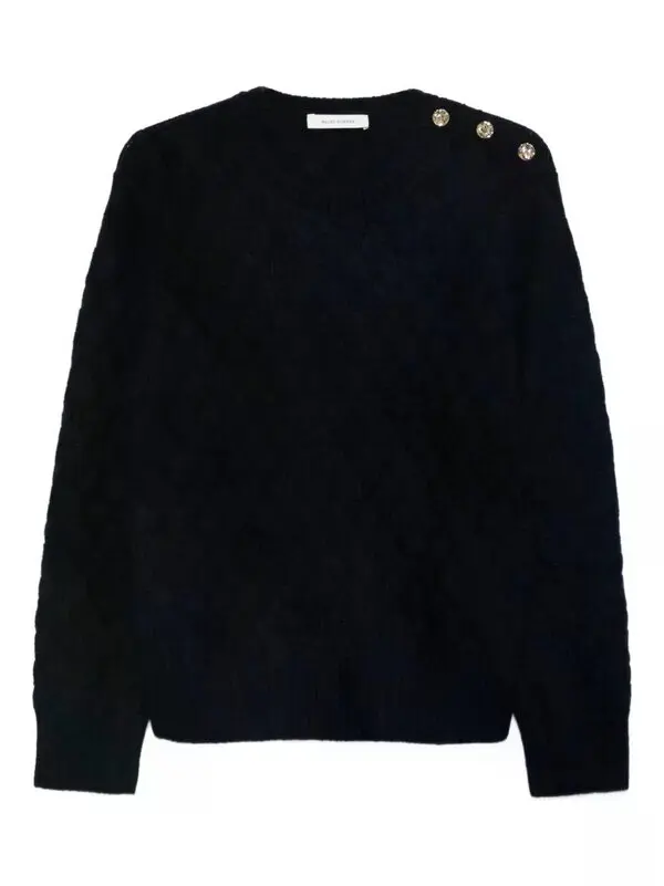 WALES BONNER Textured Knit Sweater With Button Detail