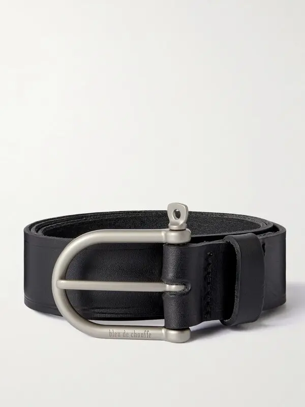 BLEU DE CHAUFFE Manille Leather Belt - Black