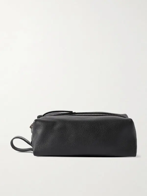 BLEU DE CHAUFFE Zazou Full-grain Leather Wash Bag - Black