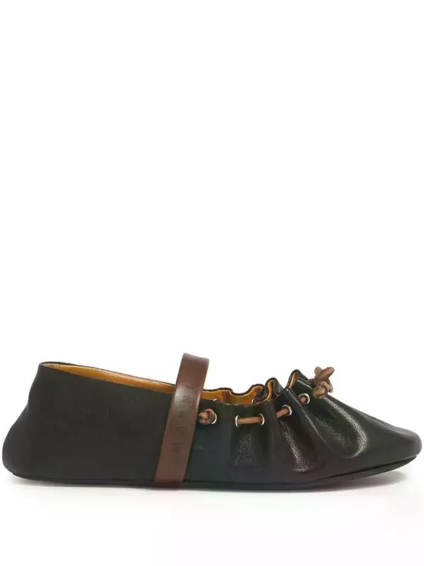 Marni Leather Mary Jane Soft Ballerinas - Black