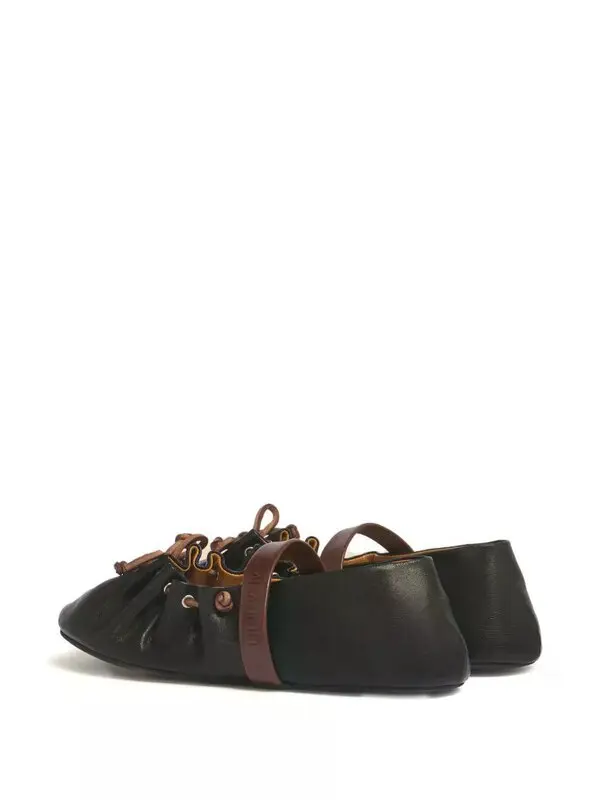 Marni Leather Mary Jane Soft Ballerinas - Black