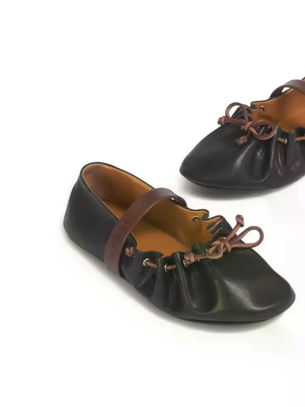 Marni Leather Mary Jane Soft Ballerinas - Black