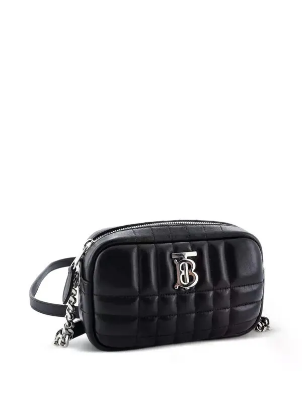 Burberry Lola Camera Mini Crossbody Bag Quilted Leather - Black