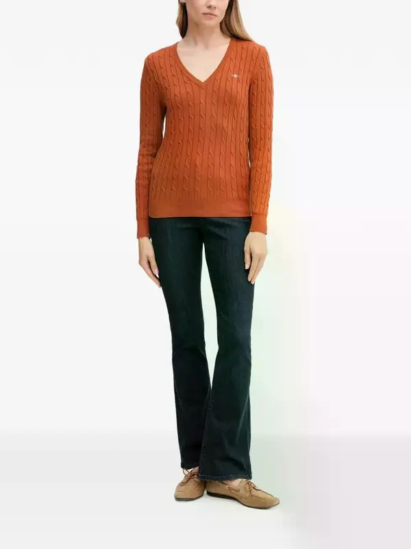 Gant Cable-knit V-neck Sweater