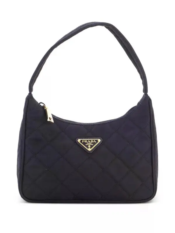 Prada Quilted Tessuto Small Hobo Bag