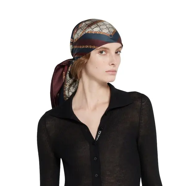 Gucci Printed Silk Twill Carré Silk