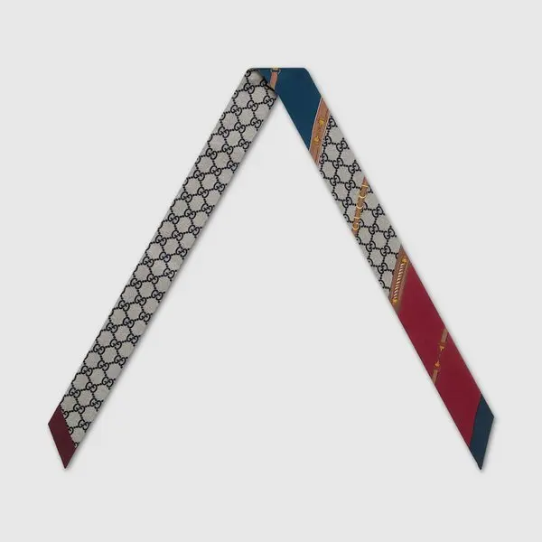 Gucci Heritage Print Silk Ribbon