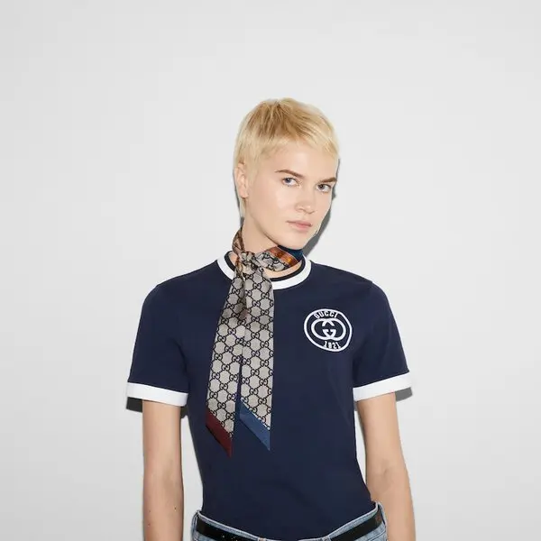 Gucci Heritage Print Silk Ribbon