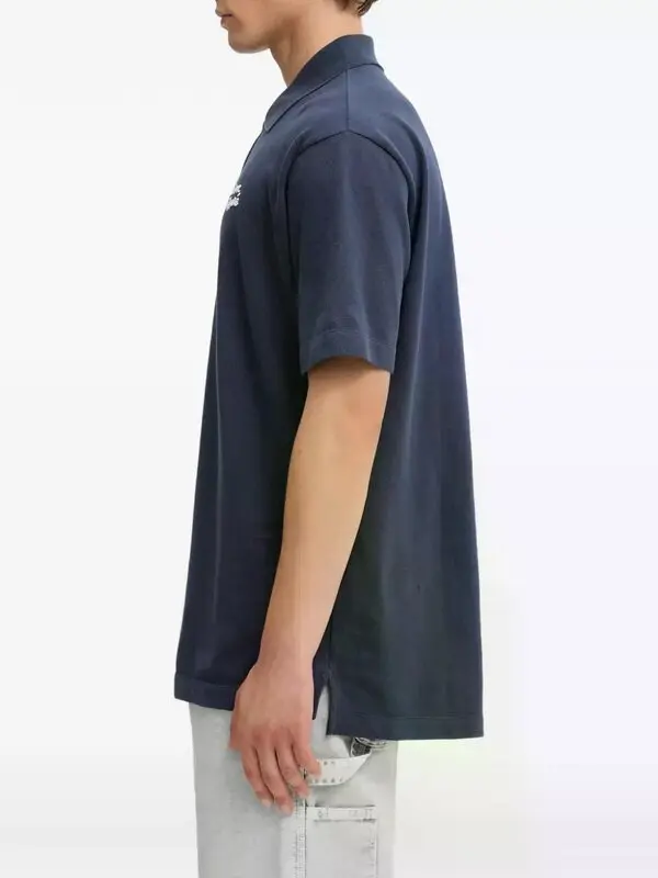Maison Kitsuné Embroidered-logo Polo Shirt - Blue