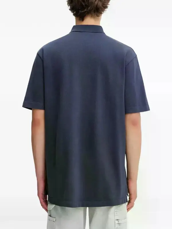 Maison Kitsuné Embroidered-logo Polo Shirt - Blue