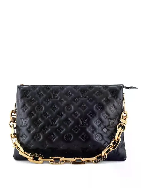 LOUIS VUITTON Coussin Mm Crossbody Bag Monogram Embossed Lambskin - Black