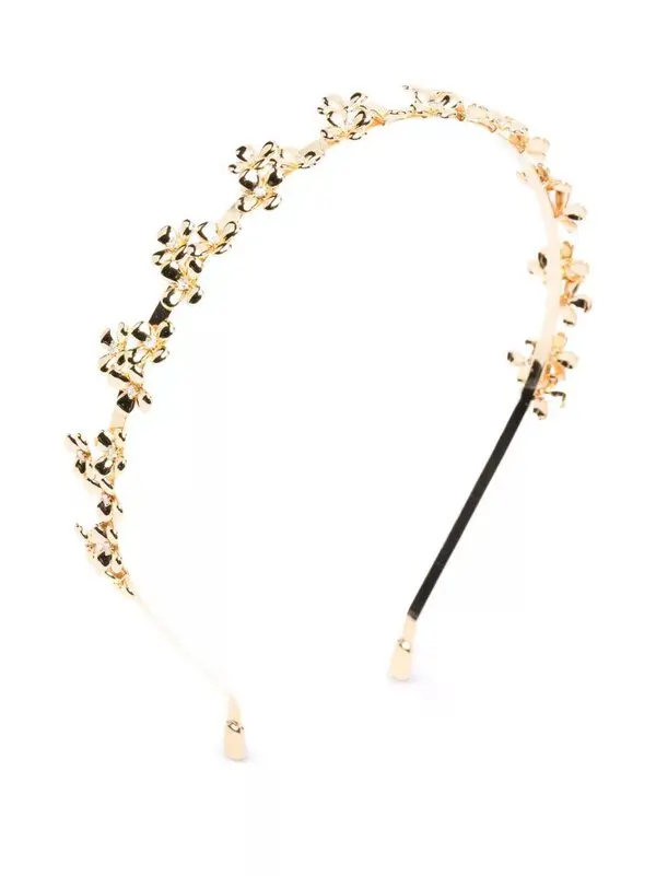 SELF-PORTRAIT Floral Embellished Hair Headband - Gold