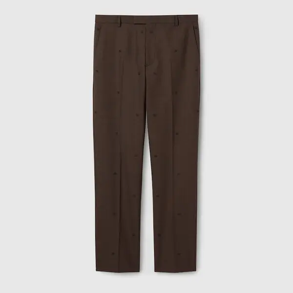 Gucci Gg Houndstooth Wool Jacquard Pants