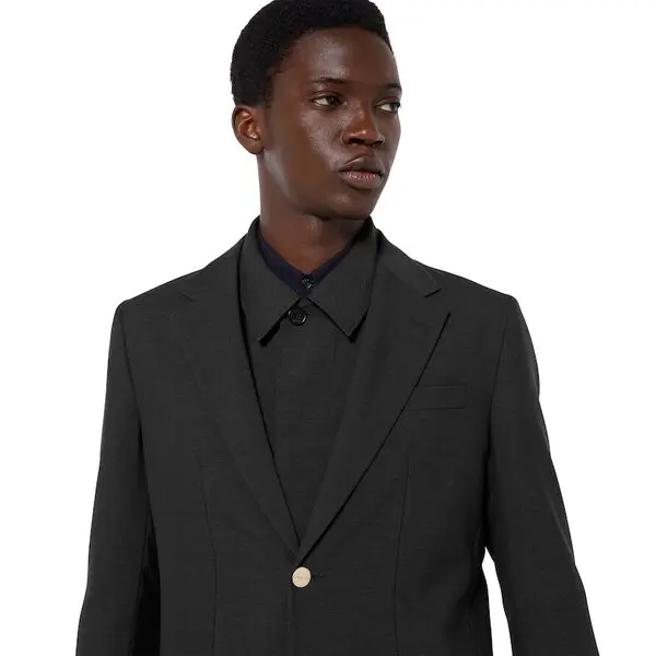 Gucci Single-breasted Selvedge Wool Jacket - Grey