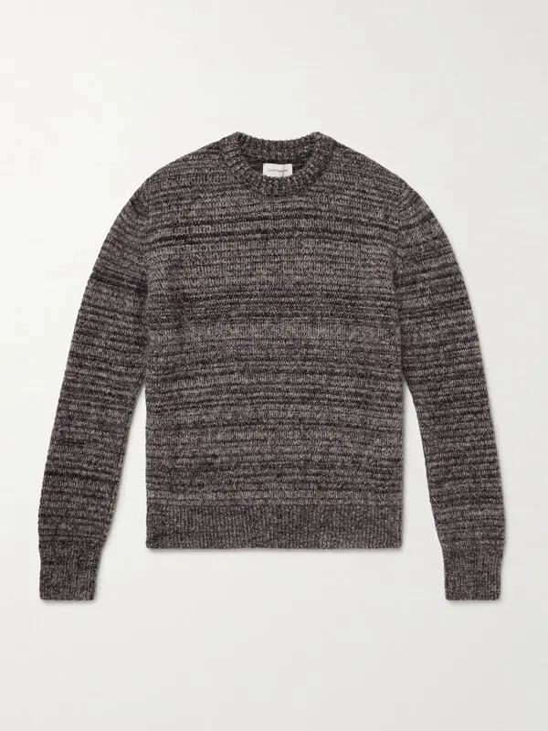 Oliver Peoples Slim-fit Space-dyed Knitted Sweater - Black