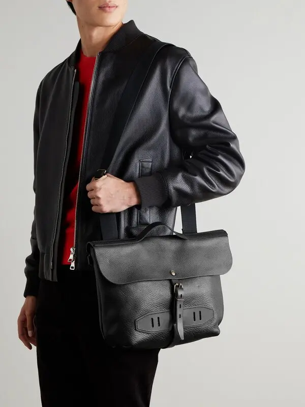 BLEU DE CHAUFFE Full-grain Leather Messenger Bag