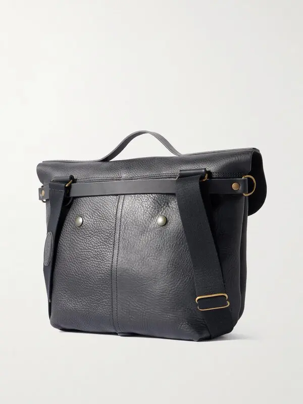 BLEU DE CHAUFFE Full-grain Leather Messenger Bag
