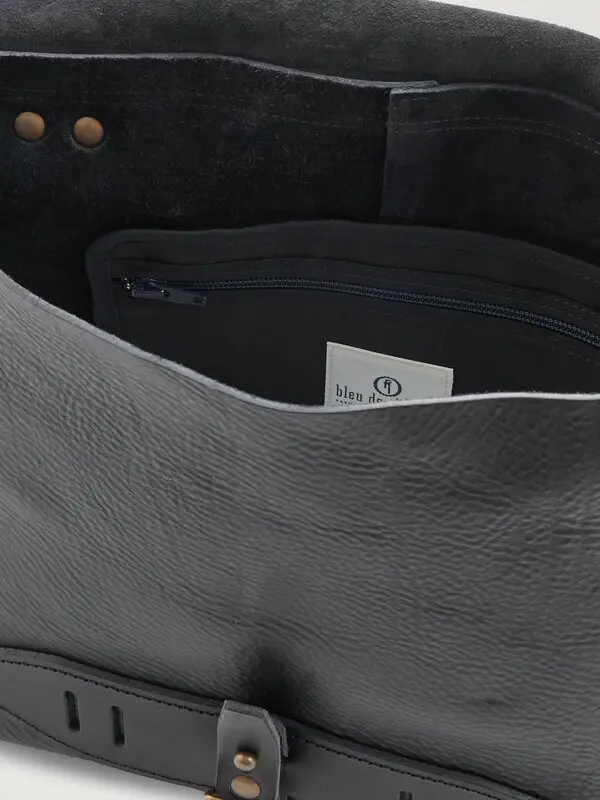 BLEU DE CHAUFFE Full-grain Leather Messenger Bag