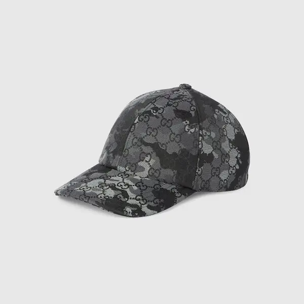 Gucci Gg Marbled Canvas Baseball Hat - Black