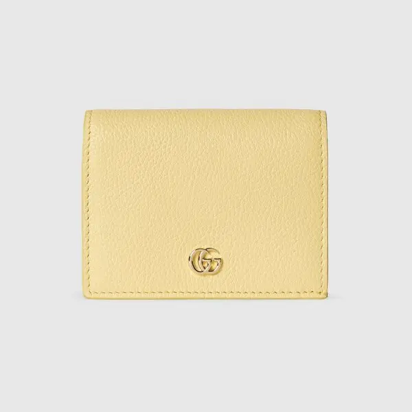 Gucci Brown Interior Gg Marmont Small Wallet Leather - Yellow