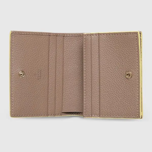 Gucci Brown Interior Gg Marmont Small Wallet Leather - Yellow