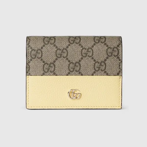 Gucci Bi-color Gg Marmont Small Wallet Leather - Yellow